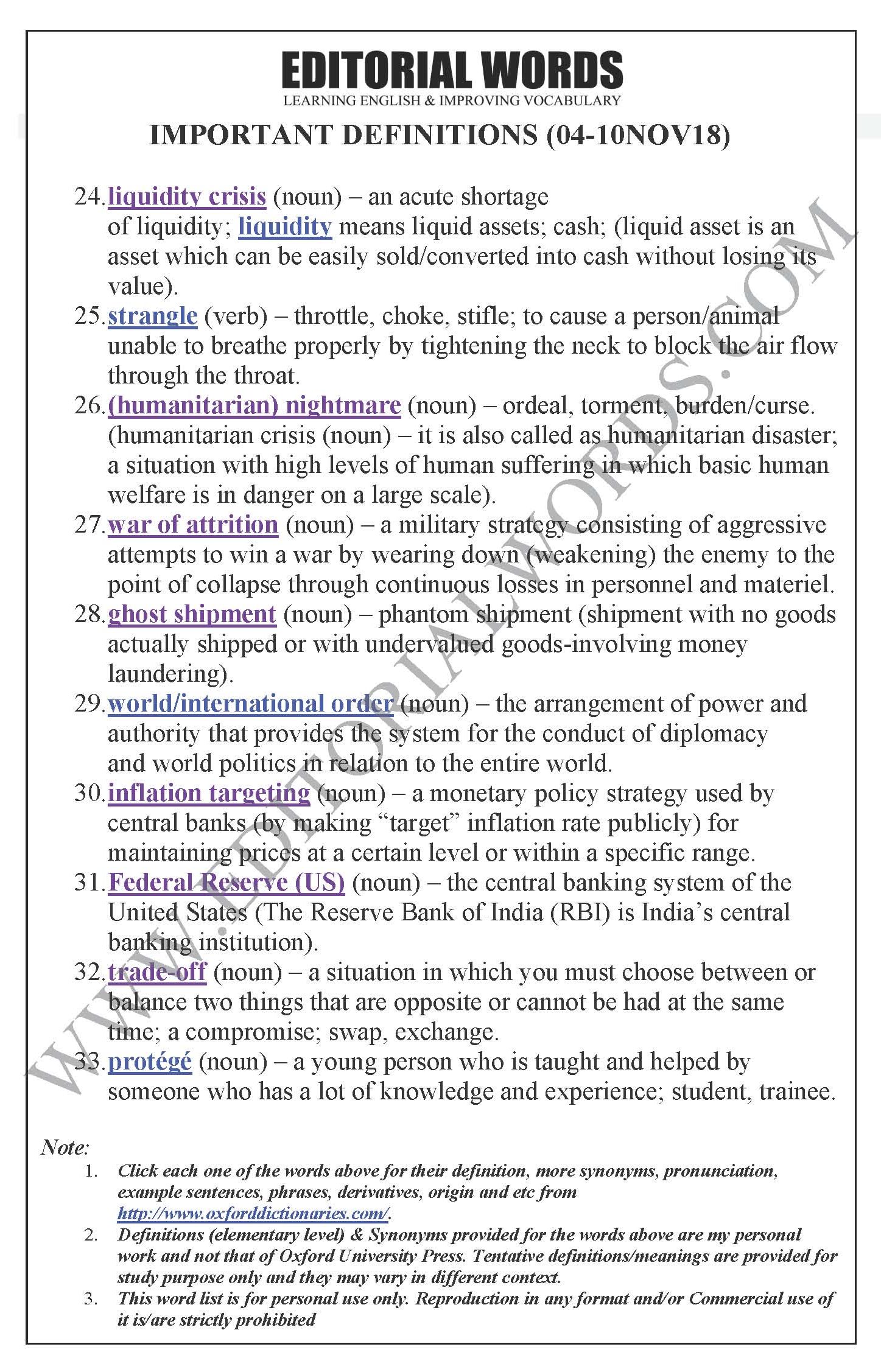 "Important Definitions" We Learnt Last Week (Nov 04-10, 2018 ...