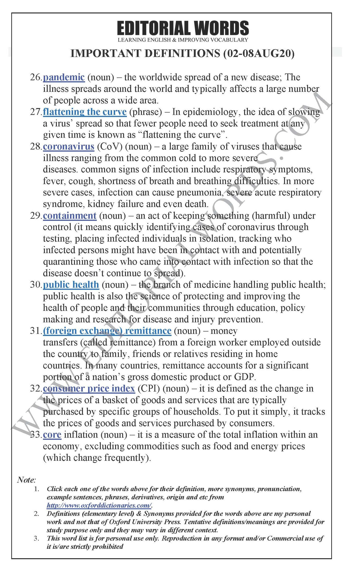 “Important Definitions” We Learnt Last Week (Aug 02-08, 2020 ...