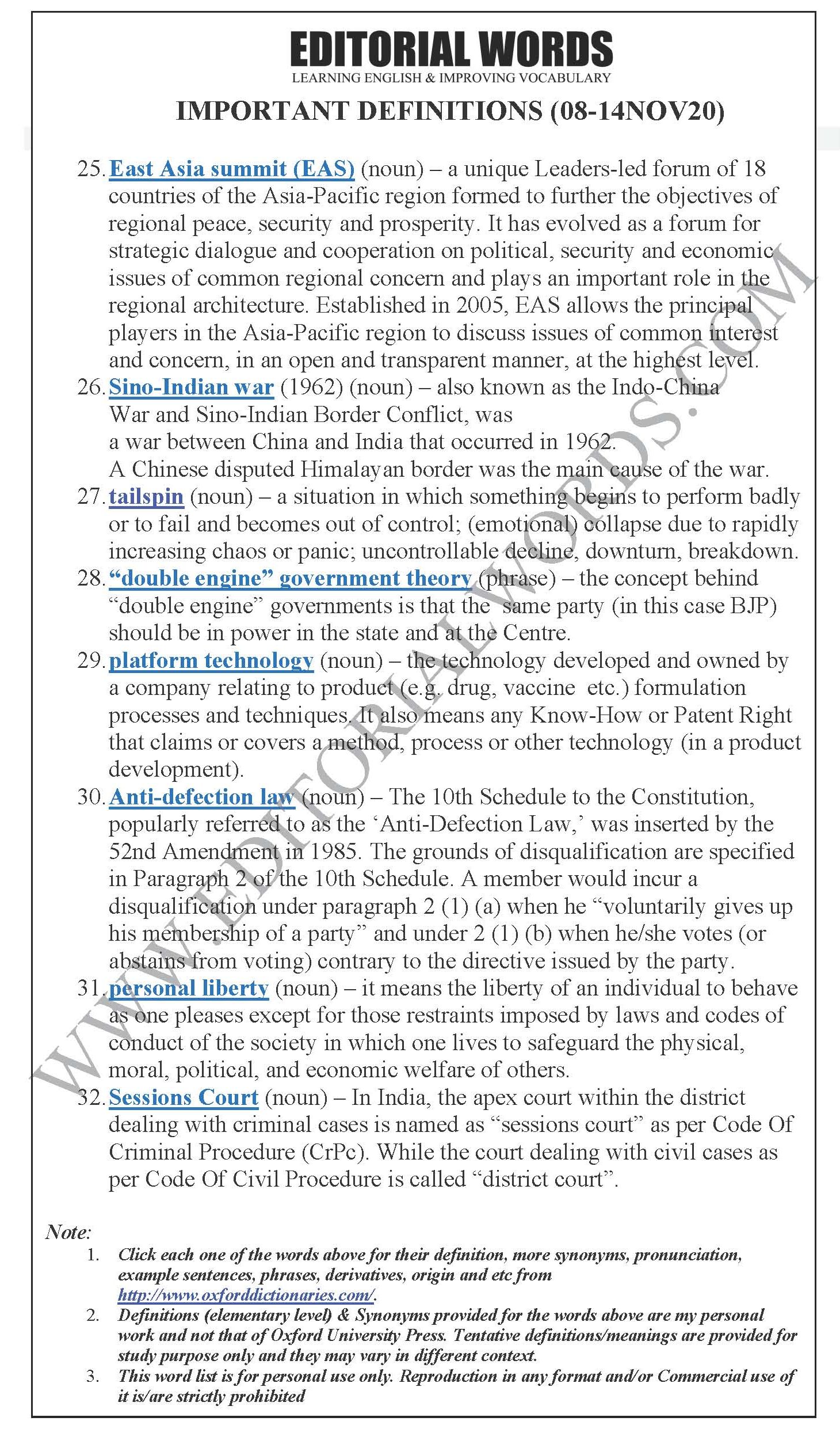 “Important Definitions” We Learnt Last Week (Nov 08-14, 2020 ...