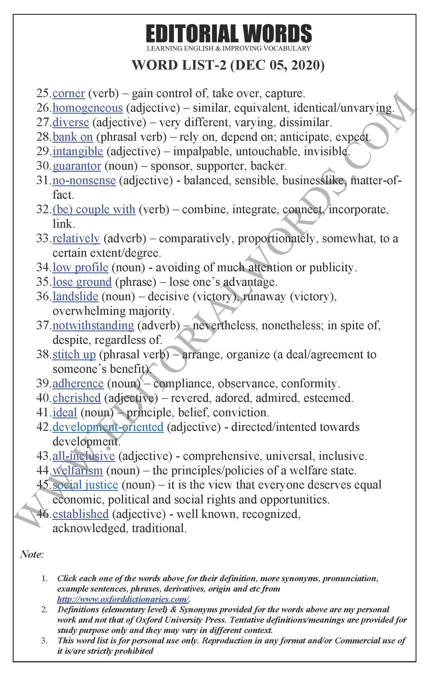 The Hindu Editorial (Star turn) – Dec 05, 2020 - Editorial Words