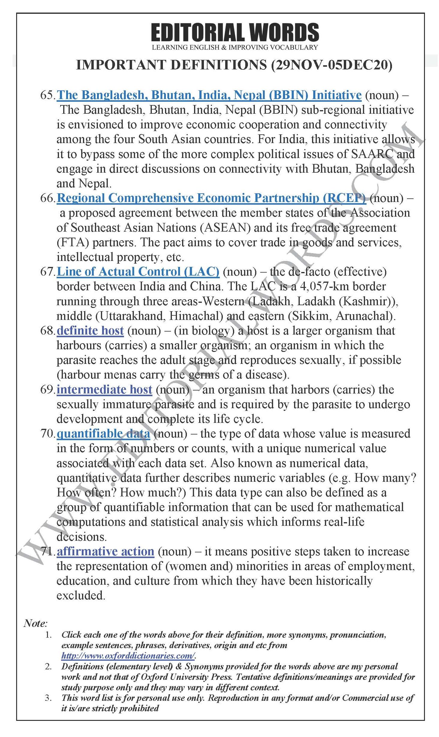 “Important Definitions” We Learnt Last Week (Nov 29-Dec 05, 2020 ...