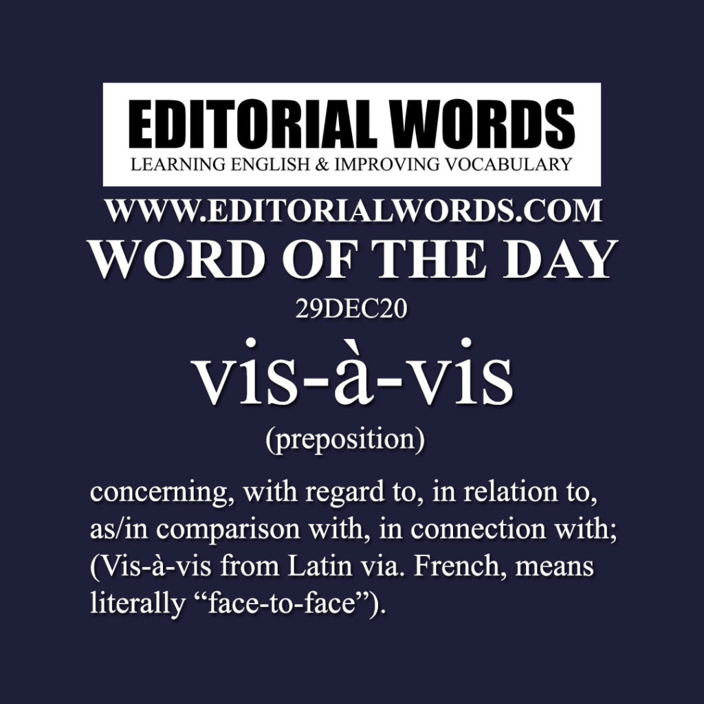 Word of the Day (vis-à-vis)-29DEC20 - Editorial Words