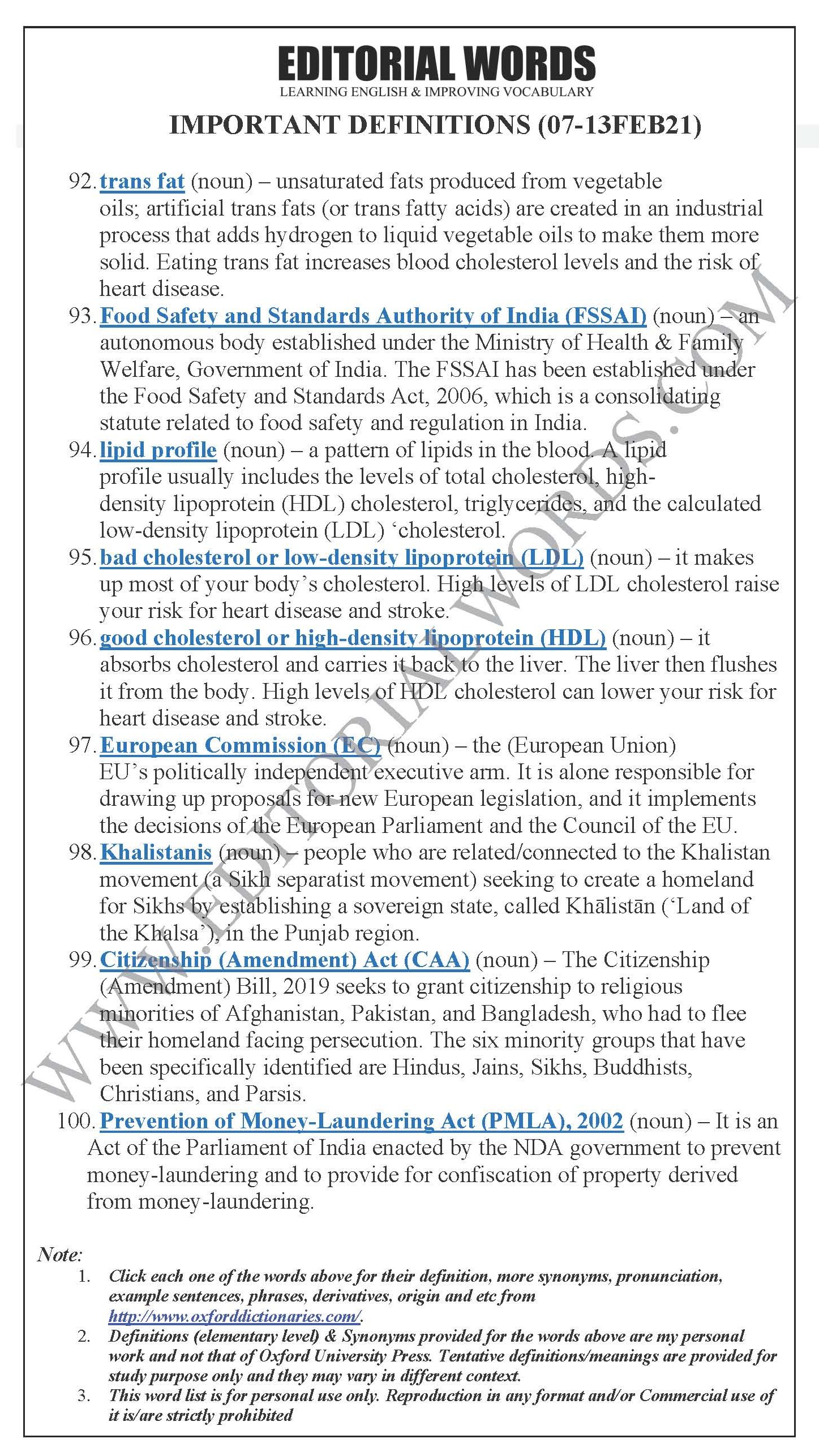 “Important Definitions” We Learnt Last Week (Feb 07-13, 2021 ...