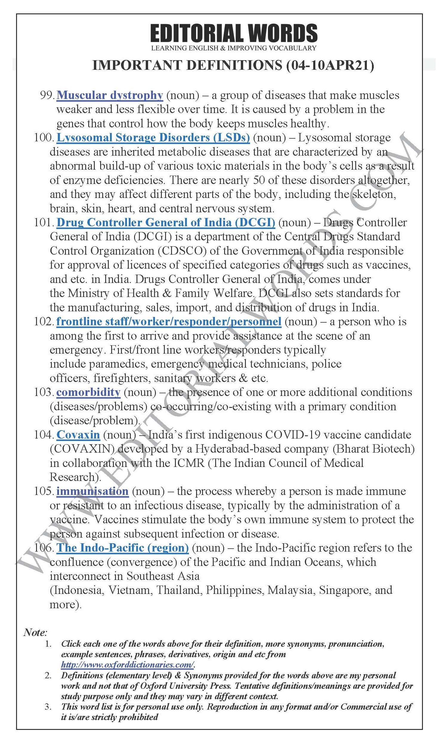 “Important Definitions” We Learnt Last Week (Apr 04-10, 2021 ...