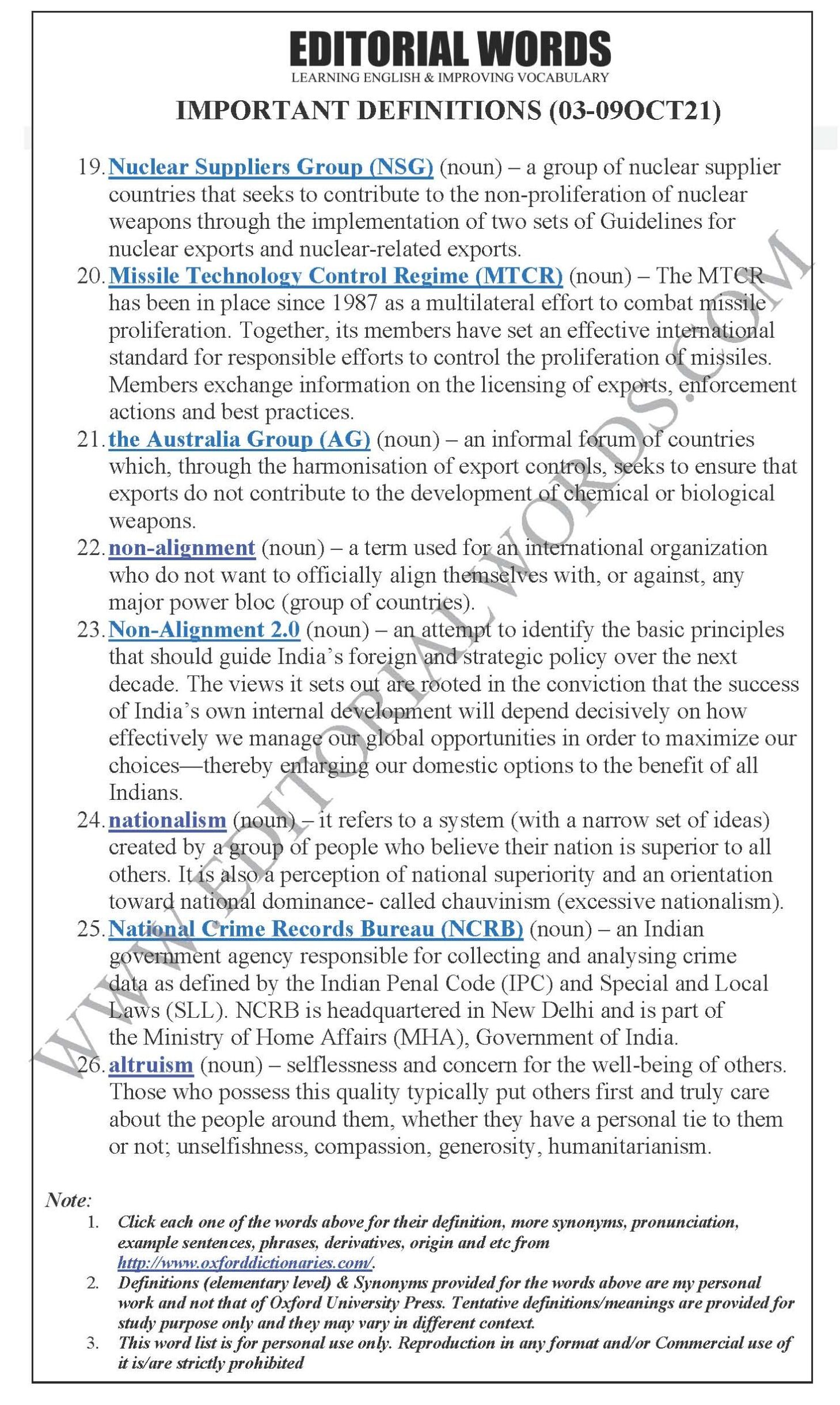 “Important Definitions” We Learnt Last Week (Oct 03-09, 2021 ...