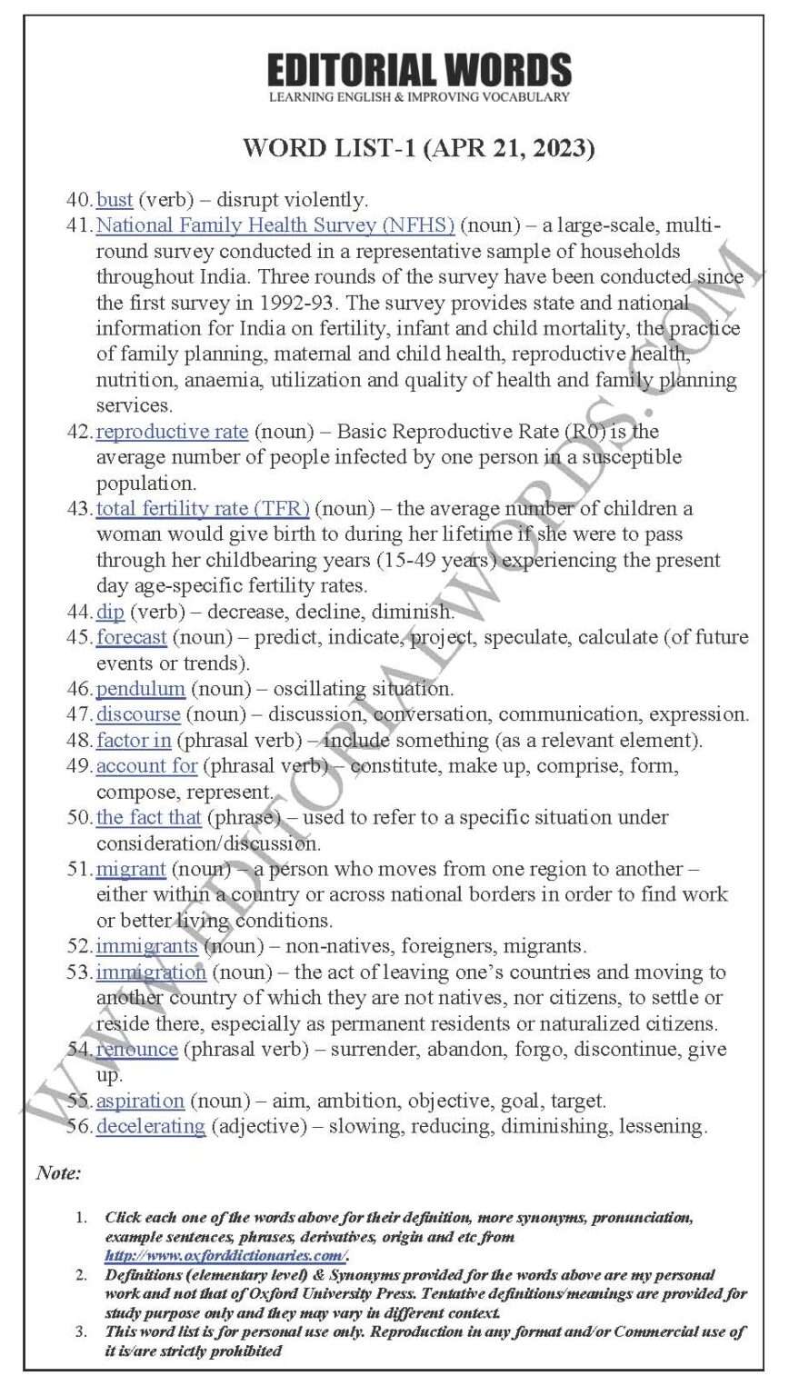 The Hindu Editorial (Numbers game) – Apr 21, 2023 - Editorial Words