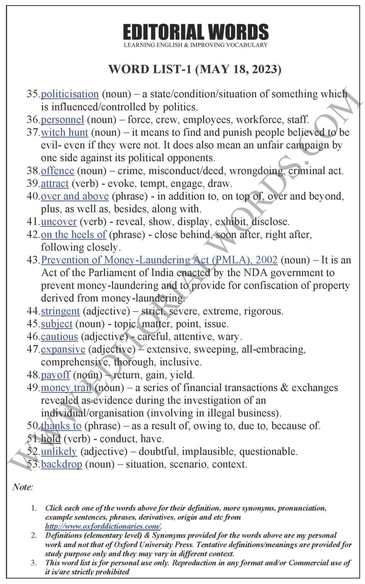 The Hindu Editorial (Timely caution) – May 18, 2023 - Editorial Words